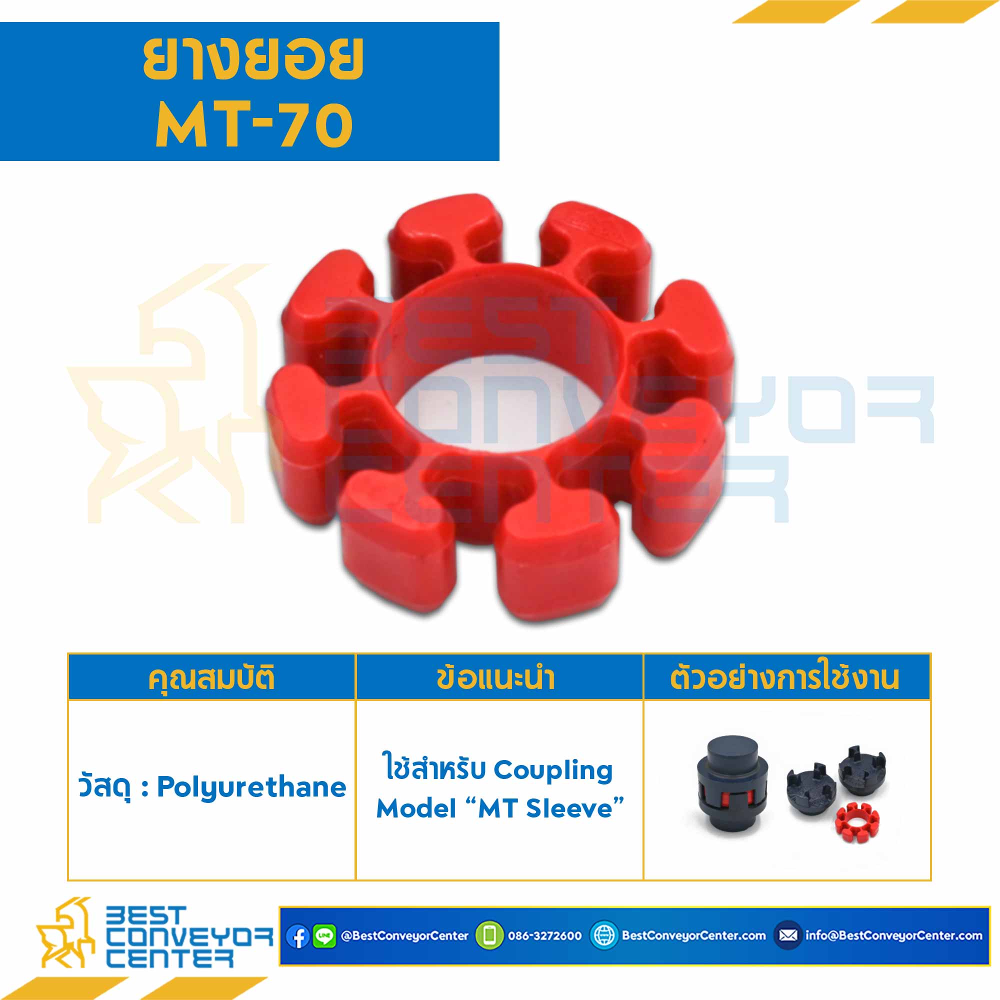 ยางยอย MT Sleeve Coupling MT-70 : MT-70R - Best Conveyor Center
