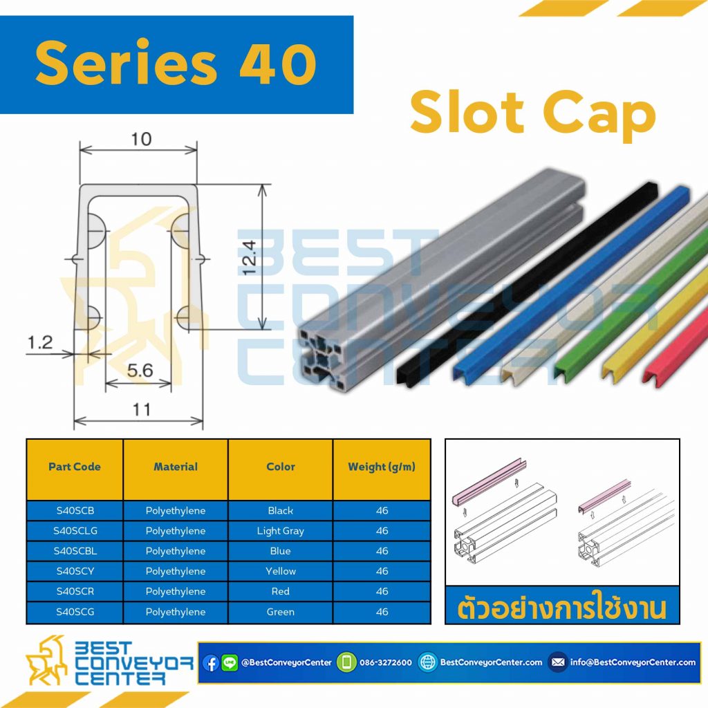 SLOT CAP : Series 40 Polyamide Red : S40SCR - Best Conveyor Center