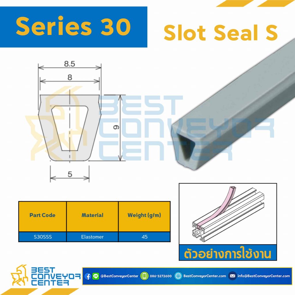 SLOT SEAL S : Series 30 Elastomer : S30SS-S - Best Conveyor Center