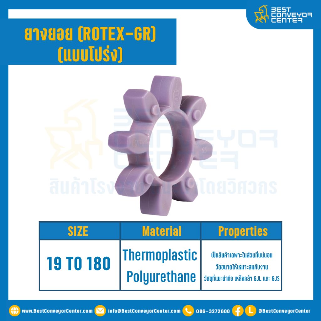 ยางยอยสีม่วง Rotex Coupling GR38 : GR-38R-PUR - Best Conveyor Center