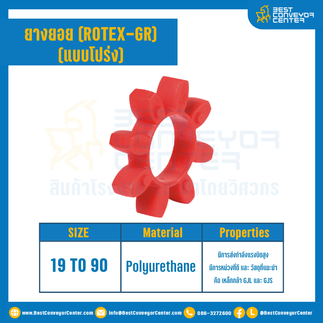 ยางยอยสีแดง Rotex Coupling GR90 : GR-90R-RED - Best Conveyor Center