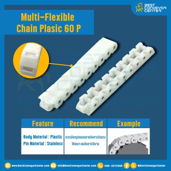 สายพานกระดูกงู Multi-Flexible Chain Plasic 60P : 60P - Best Conveyor Center