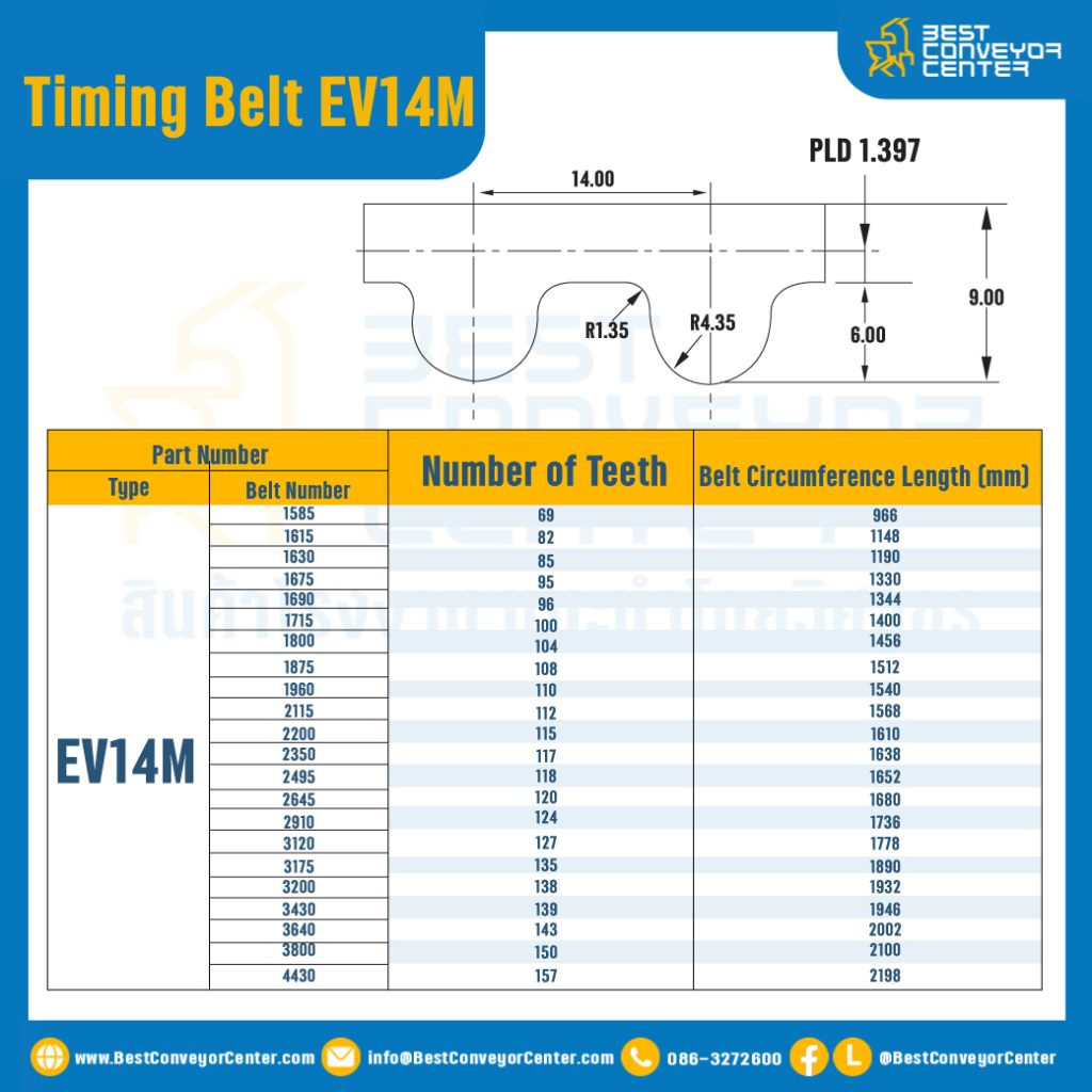 Timing Belt EV 14M - Best Conveyor Center