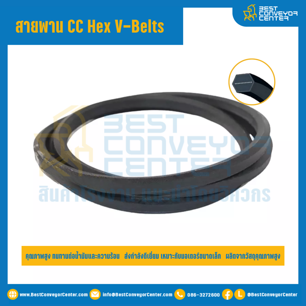 Hex CC Section Double V-Belts : CC120 - Best Conveyor Center